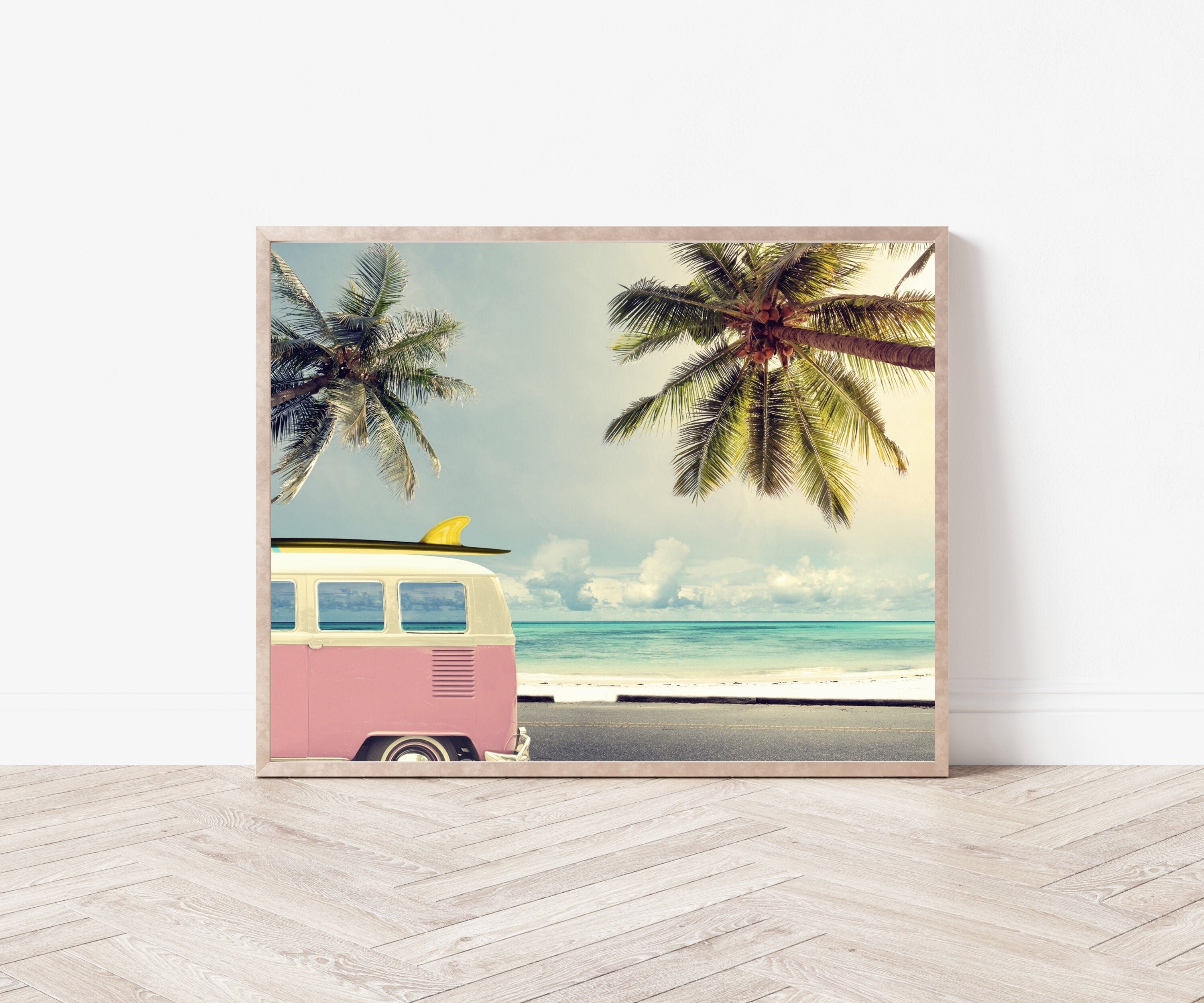 Retro Surf by the Sea Retro Surf Van Print Printable Beach - Etsy