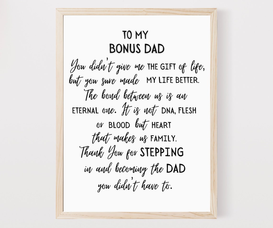 Thank You for Stepping in Print Step Dad Fathers Day Gift - Etsy