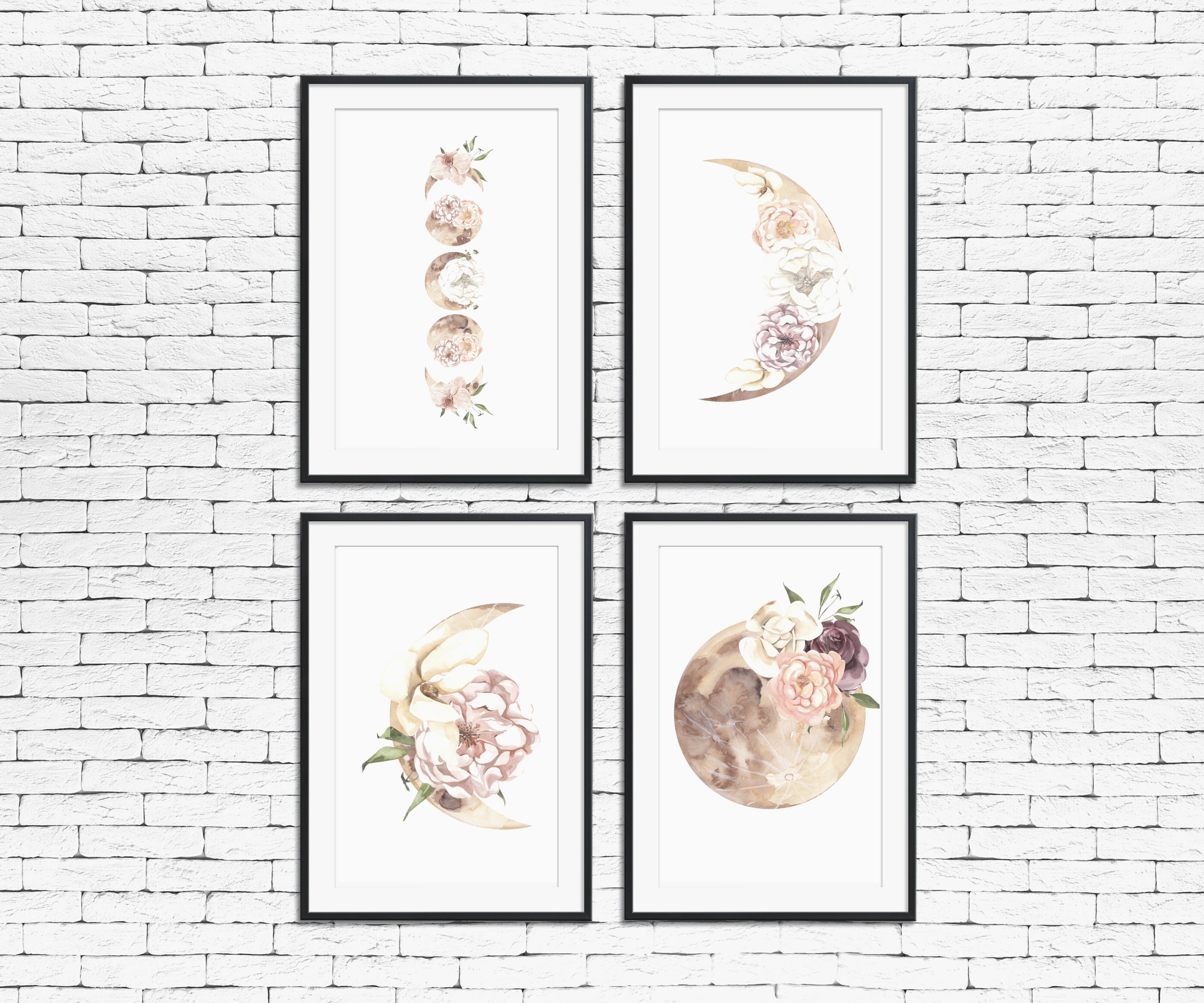 Lunar Phase Moon Print Home Decor Nursery Poster Printable - Etsy