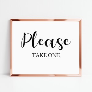 Wedding Sign - Please Take One Sign Printable - Wedding Printable ...
