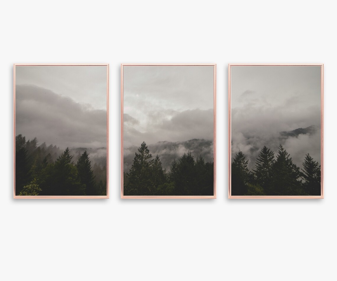 Set of 3 Forest Prints Home Decor Print Mountain Print - Etsy