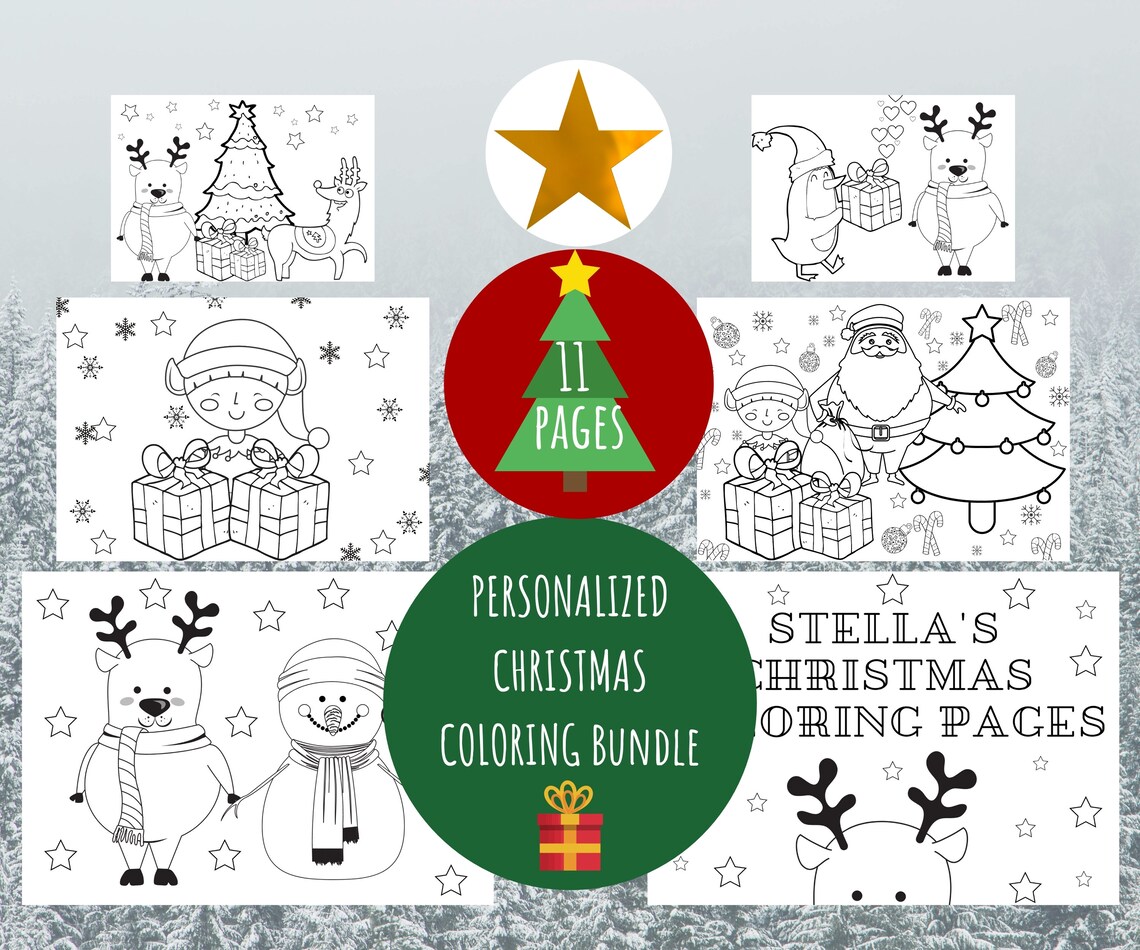 11 Print at Home Children Coloring Pages Personalized - Etsy