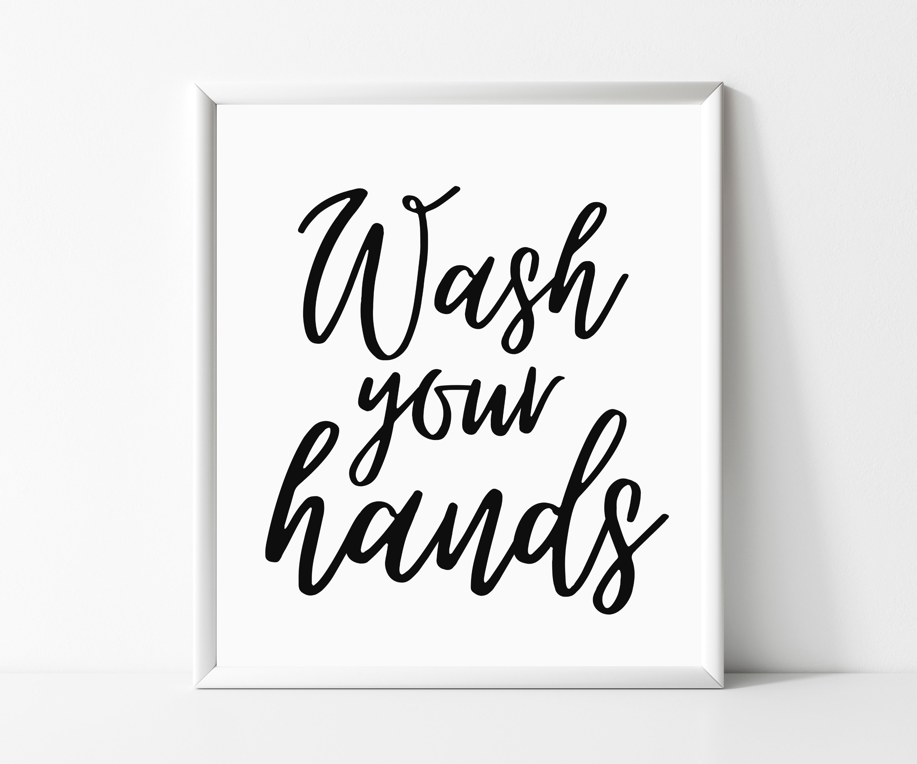 Wash Your Hands Bathroom Printable Bathroom Sign Home | Etsy