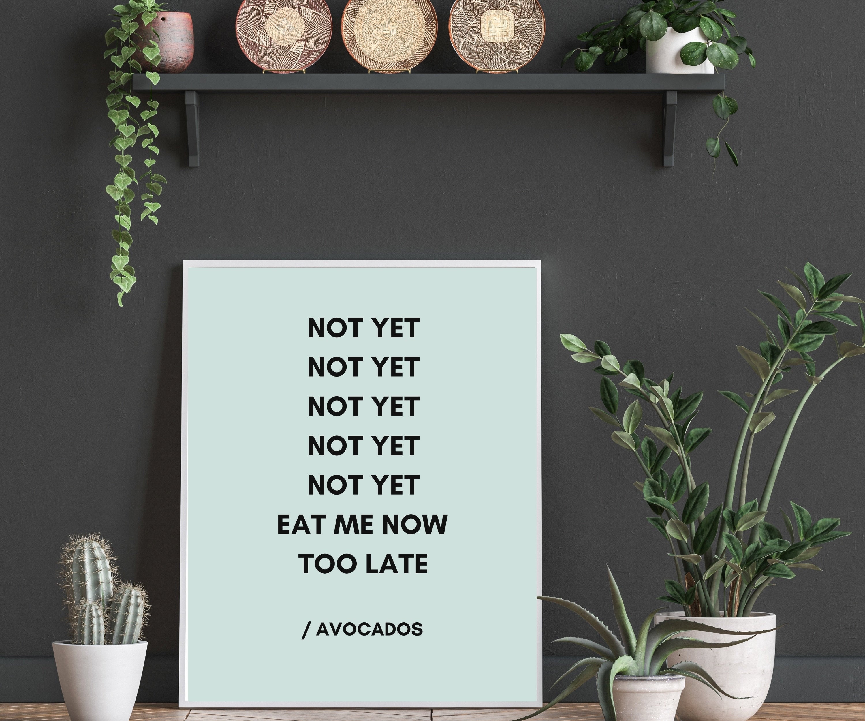 Funny Avocado Print Kitchen Wall Art Avocado Poster Digital | Etsy