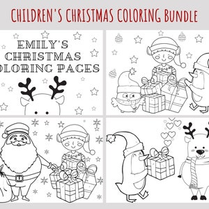 11 Print at Home Children Coloring Pages, Personalized Christmas ...