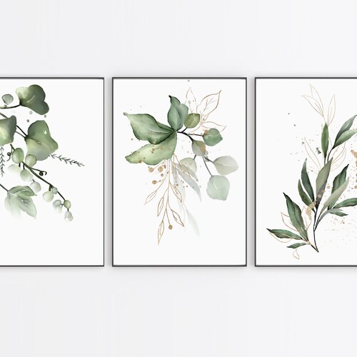 Greenery Art Set Eucalyptus Prints Download Set of 3 - Etsy