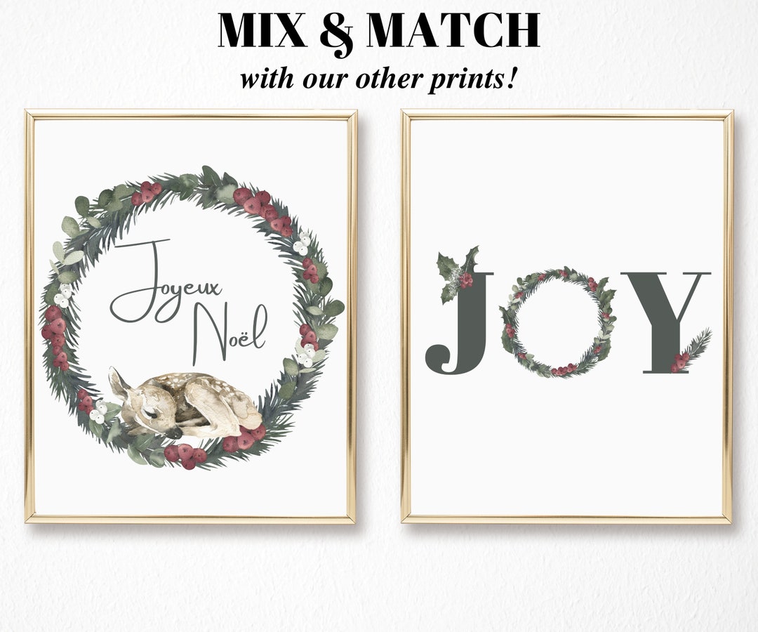 Joyeux Noel Print - Christmas Wall Art - Christmas Printable ...