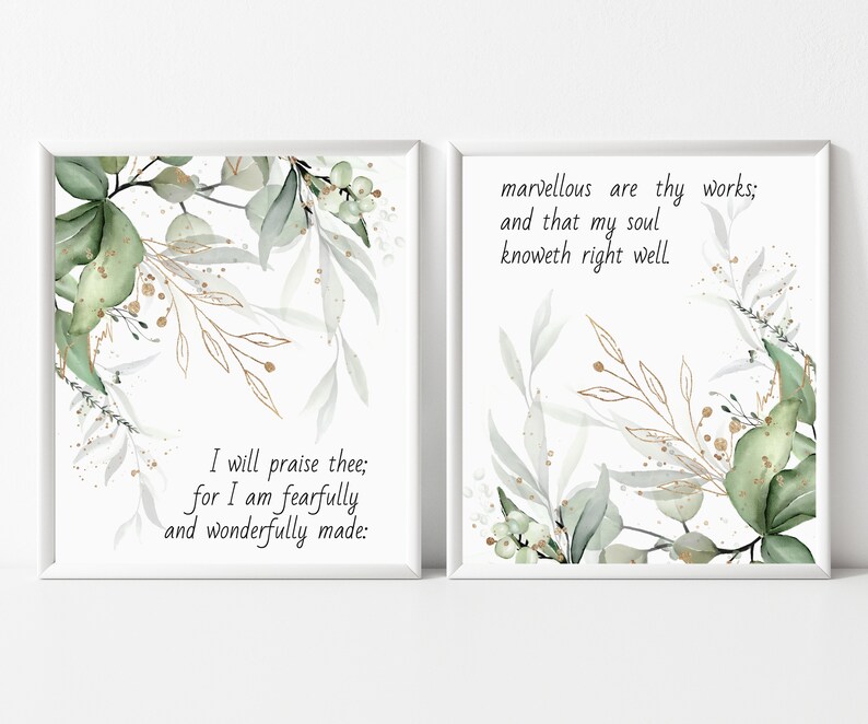 Bible Verse Printable - Psalm 139:14 - Scripture Wall Art - Bible Verse ...