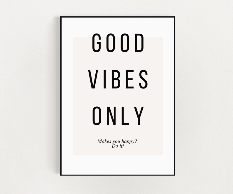 Good Vibes Only Print Positive Poster Inspirational Quote | Etsy