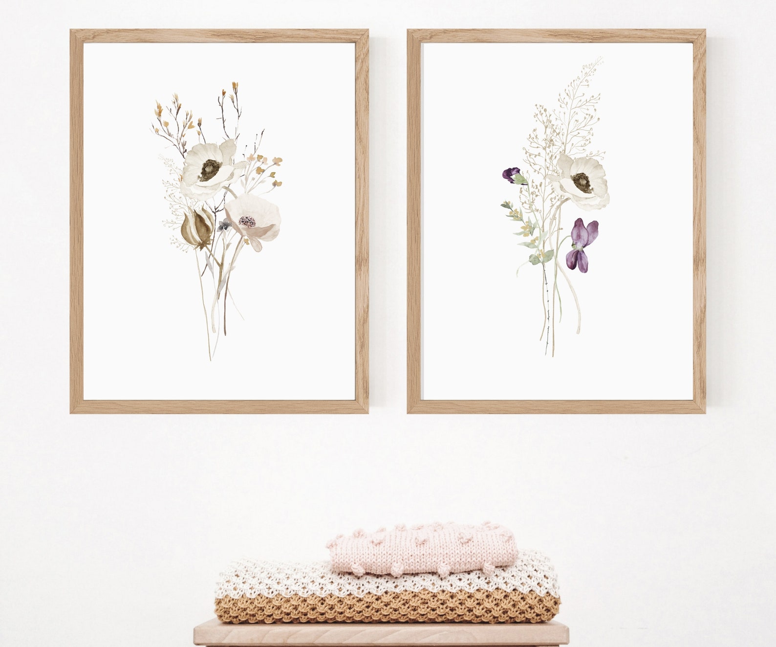 Set of 3 Wildflower Prints Floral Instant Art Printable - Etsy