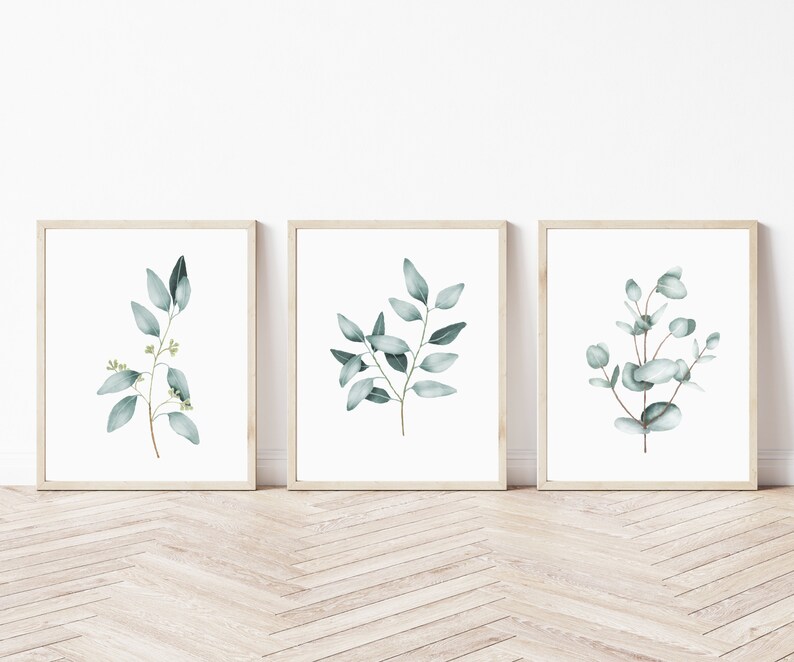 Greenery Sketch Prints Set: Botanical Wall Art (digital Download) - Etsy