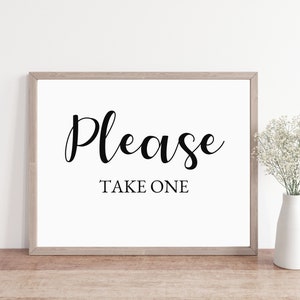 Wedding Sign - Please Take One Sign Printable - Wedding Printable ...
