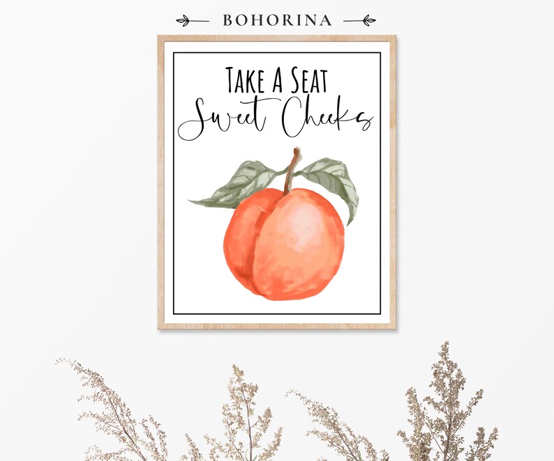 Peach Bathroom Print: Funny Toilet Decor (digital Download) - Etsy