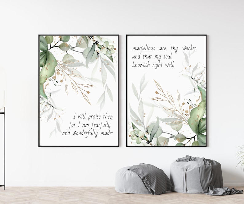 Bible Verse Printable - Psalm 139:14 - Scripture Wall Art - Bible Verse ...