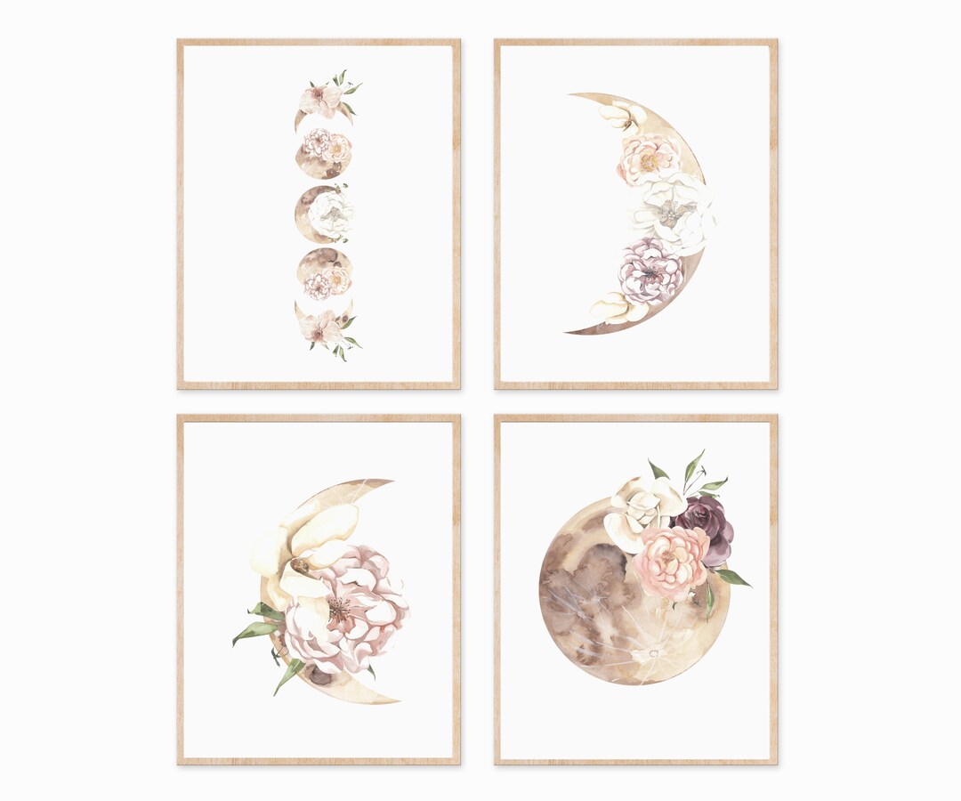 Lunar Phase Moon Print, Home Decor, Nursery Poster, Printable Wall Art ...