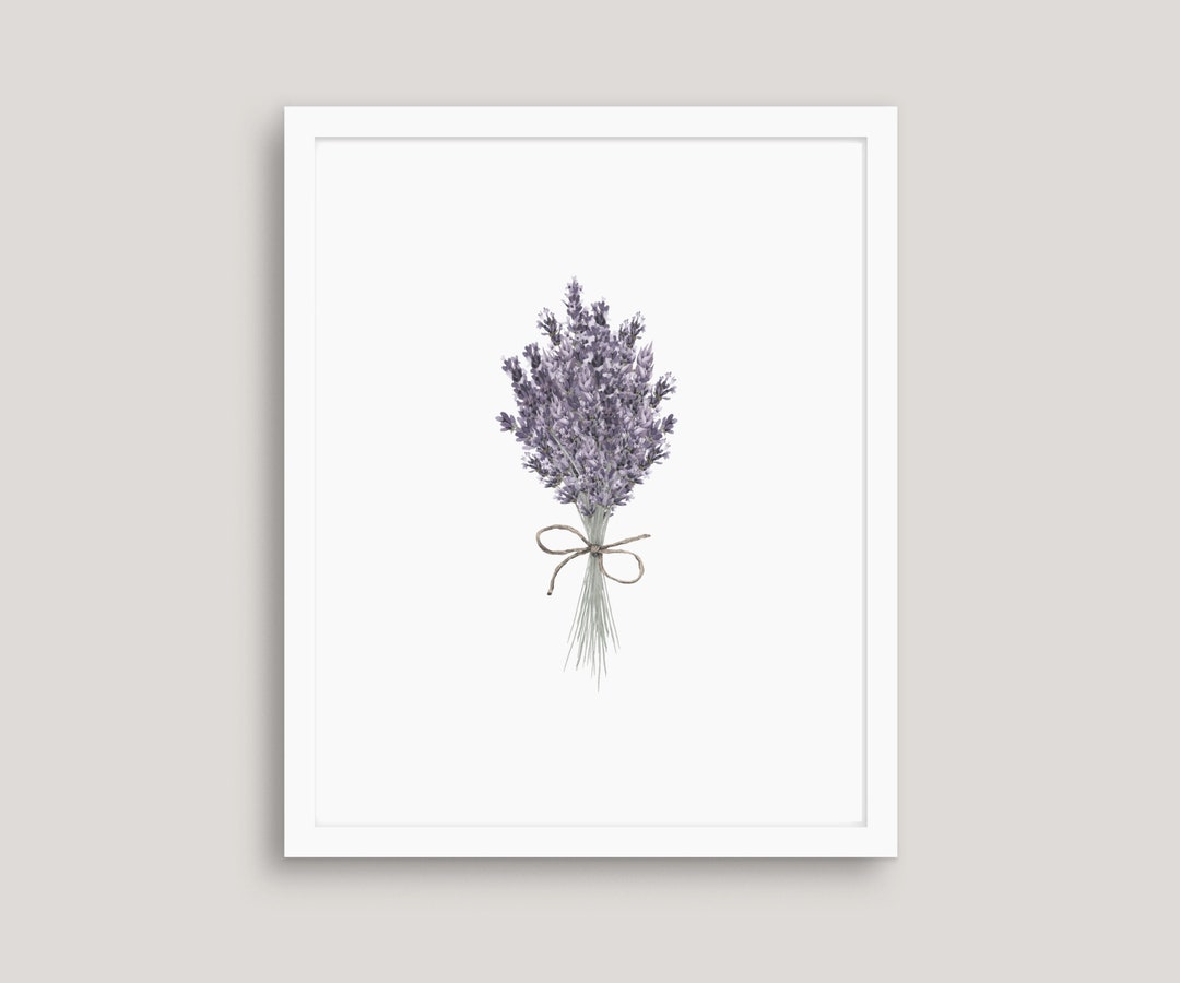 Lavender Print Minimalist Flower Print Set - Etsy