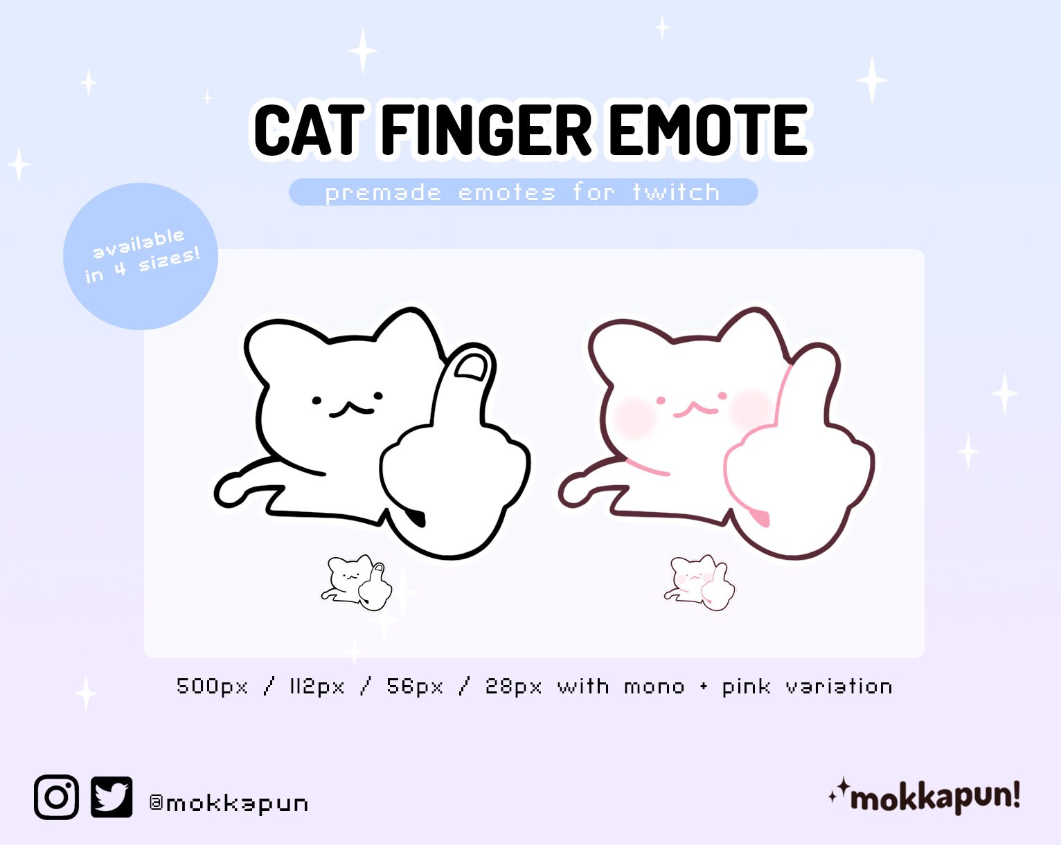 Premade Twitch Discord Emotes / Cute Kawaii Cat Middle Finger Meme ...