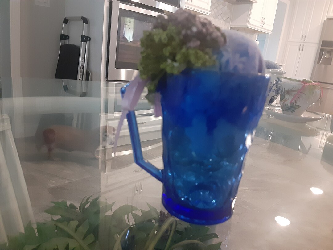 Blue Glass Tall Cup Pin Cushion - Etsy