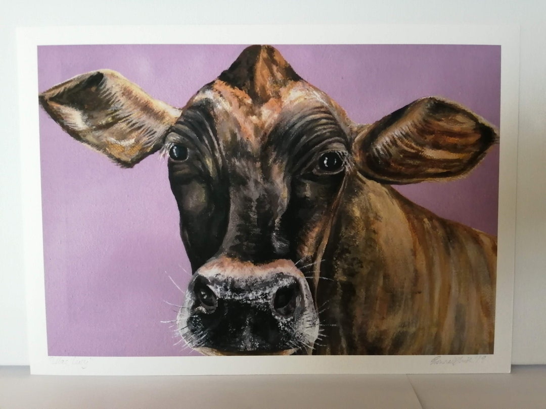 Lilac Lucy Giclee Print Cow Print Jersey Dairy Cow - Etsy