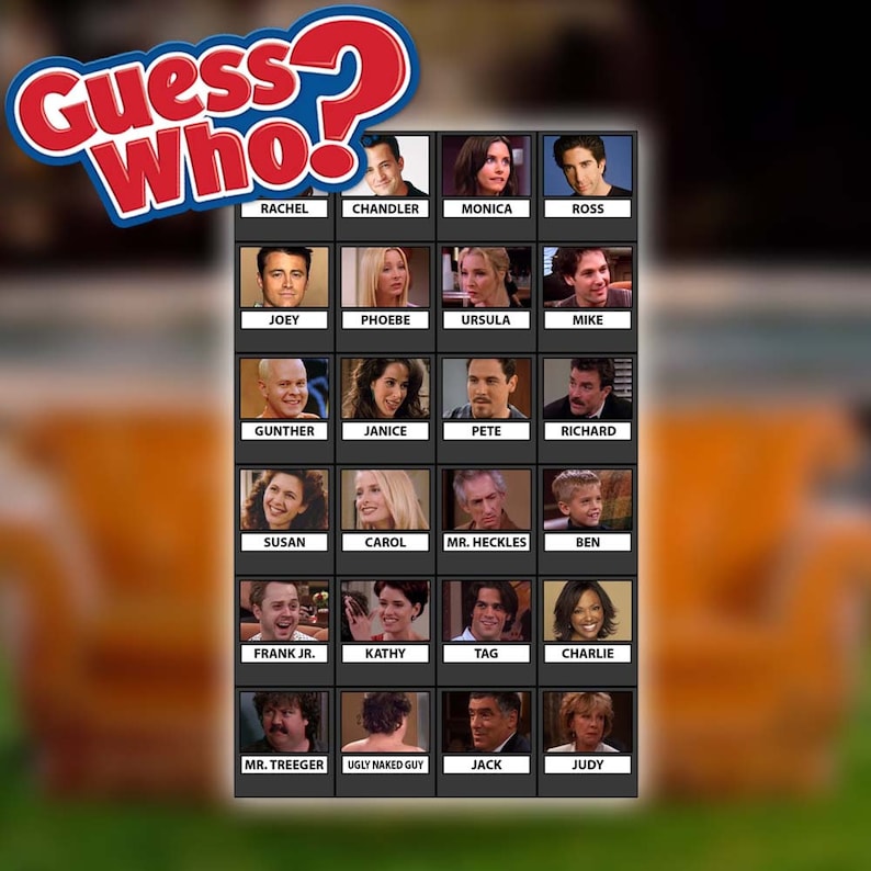 Friends Guess Who Game INSTANT DOWLOAD Customized Digital Print and ...