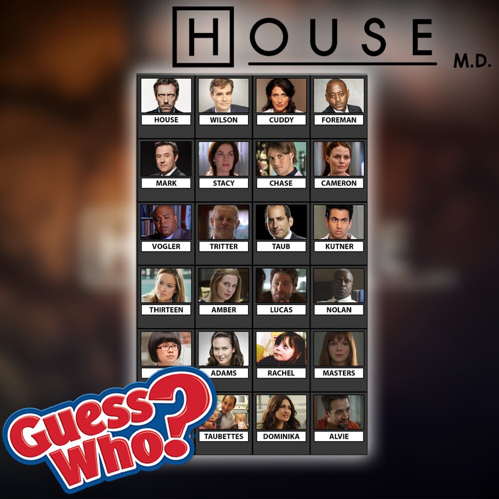 House Md Guess Who Game | INSTANT DOWLOAD | Customized Digital Print ...