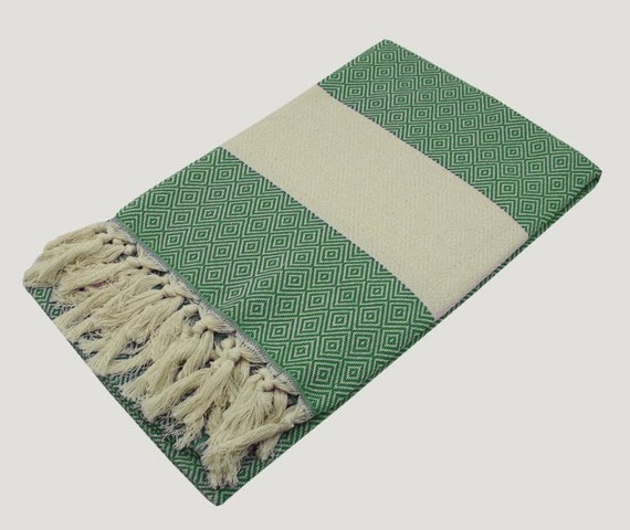 Green Diamond pattern organic Turkish cotton Spring Summer | Etsy
