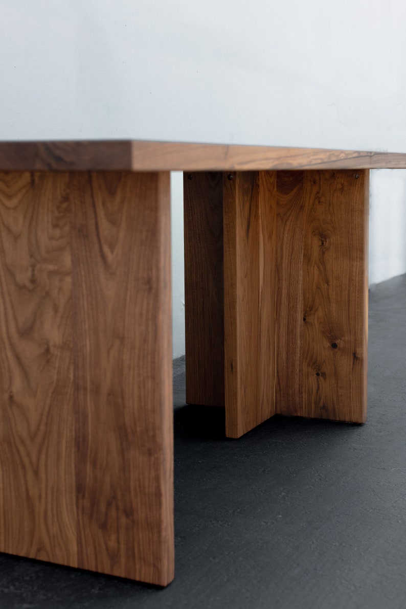 MERIDIAN- Solid Walnut Angular Inset Leg Farmhouse Dining Table (made ...