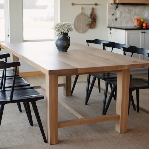 Modern White Oak Dining Table - Etsy