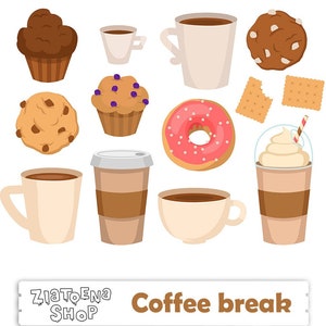Coffee Break Digital Clip Art Coffee Clipart Coffee PNG Coffee Pause ...