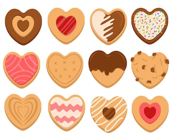 Heart Cookie Clipart | Etsy