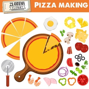 Pizza Clipart Pizza Party Clip Art DYI Pizza Graphics Pizza Making Clip ...