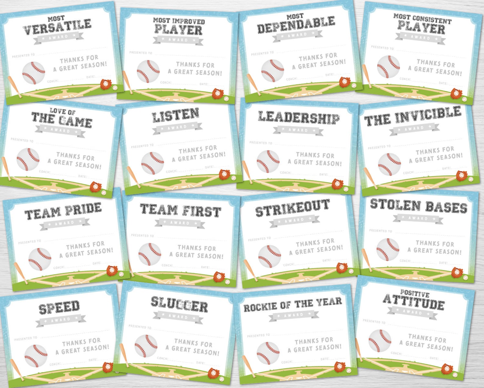 Editable Baseball Award Certificates, Award Ceremony Certificates ...