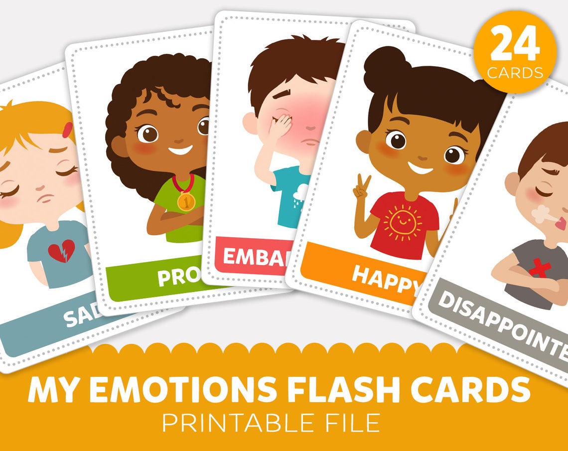Printable Emotions Flash Cards Emotions Flashcards Emotion - Etsy