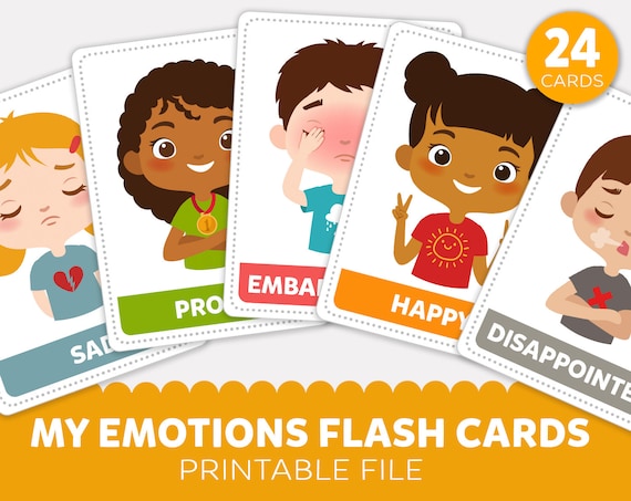 Printable Emotions Flash Cards Emotions Flashcards Emotion - Etsy