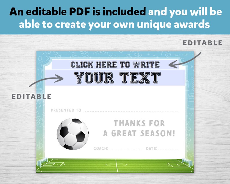 Editable Soccer Award Certificates, Award Ceremony Certificates ...
