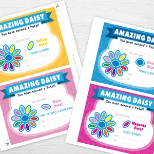 15 Girl Scouts Daisy Petal & Leaf Certificates, Printable Daisy Girl ...