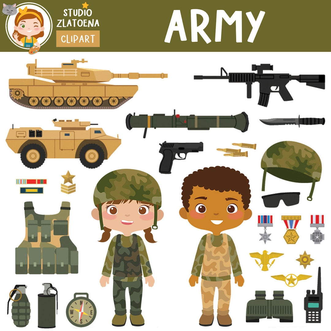Army Clipart Military Vector Graphics Patriot Digital Clip Art Soldier ...