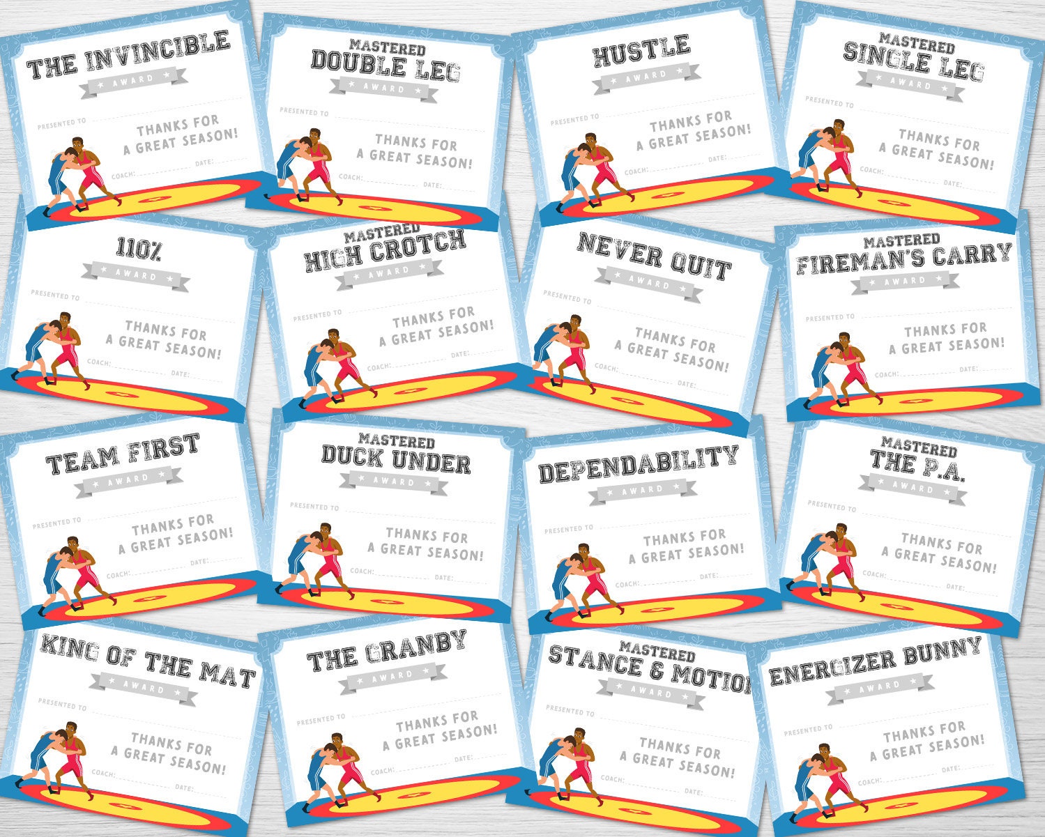 Editable Wrestling Award Certificates, Award Ceremony Certificates, End ...