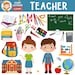 Teacher Clipart Back to School Clip Art School Clip Art Teacher Digital ...
