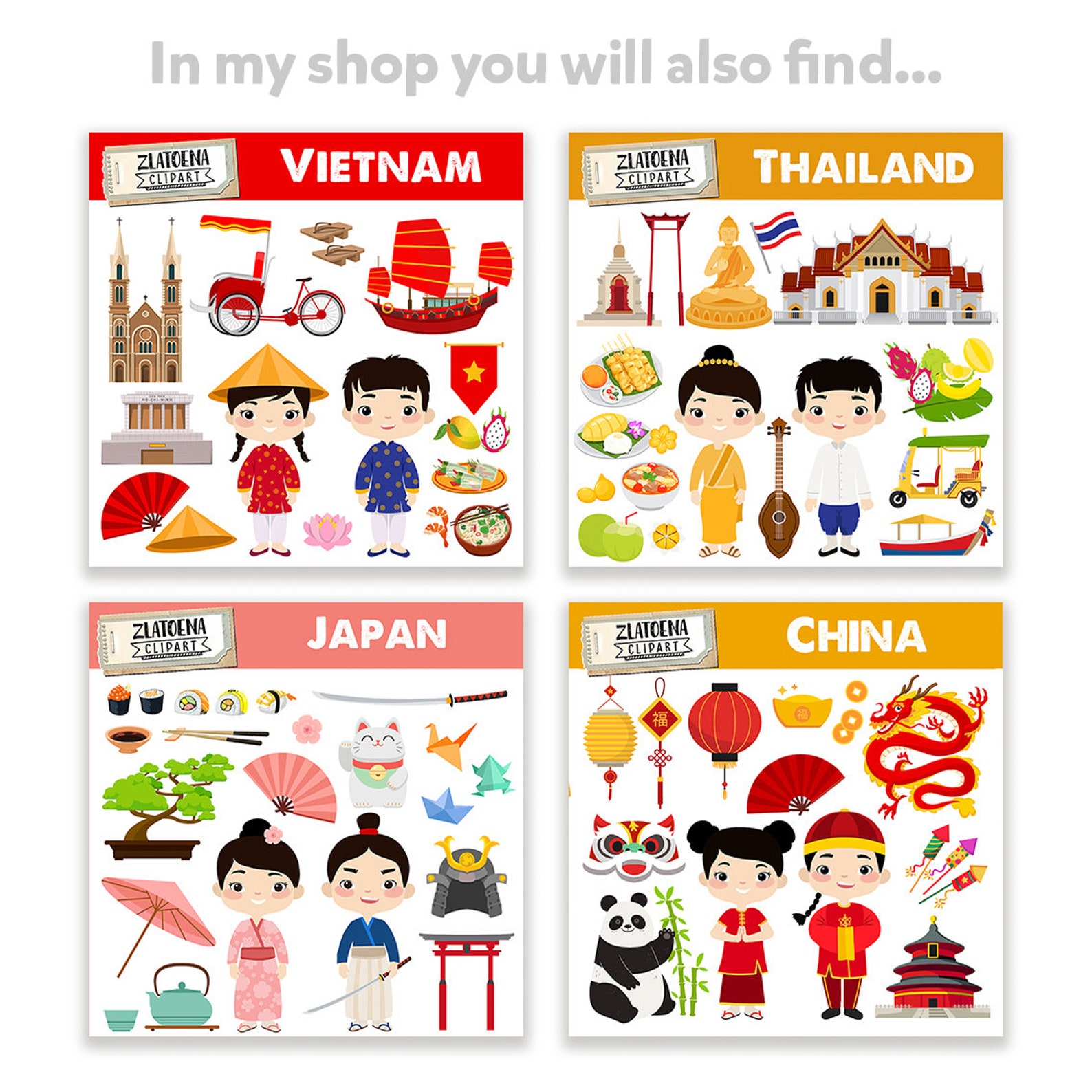 Korea clipart Korean digital clip art Korean Family Clipart | Etsy