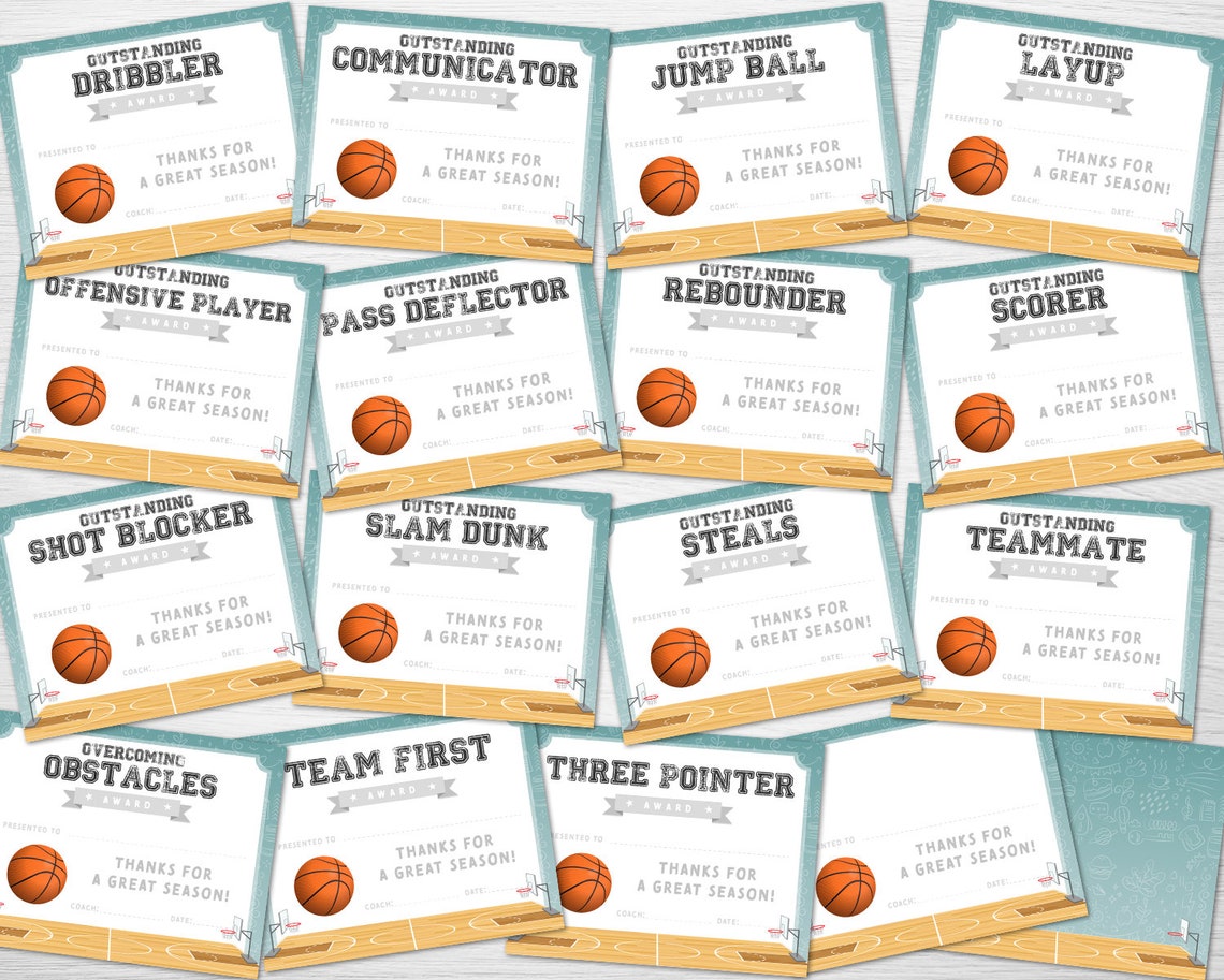 Editable Basketball Award Certificates Award Ceremony | Etsy