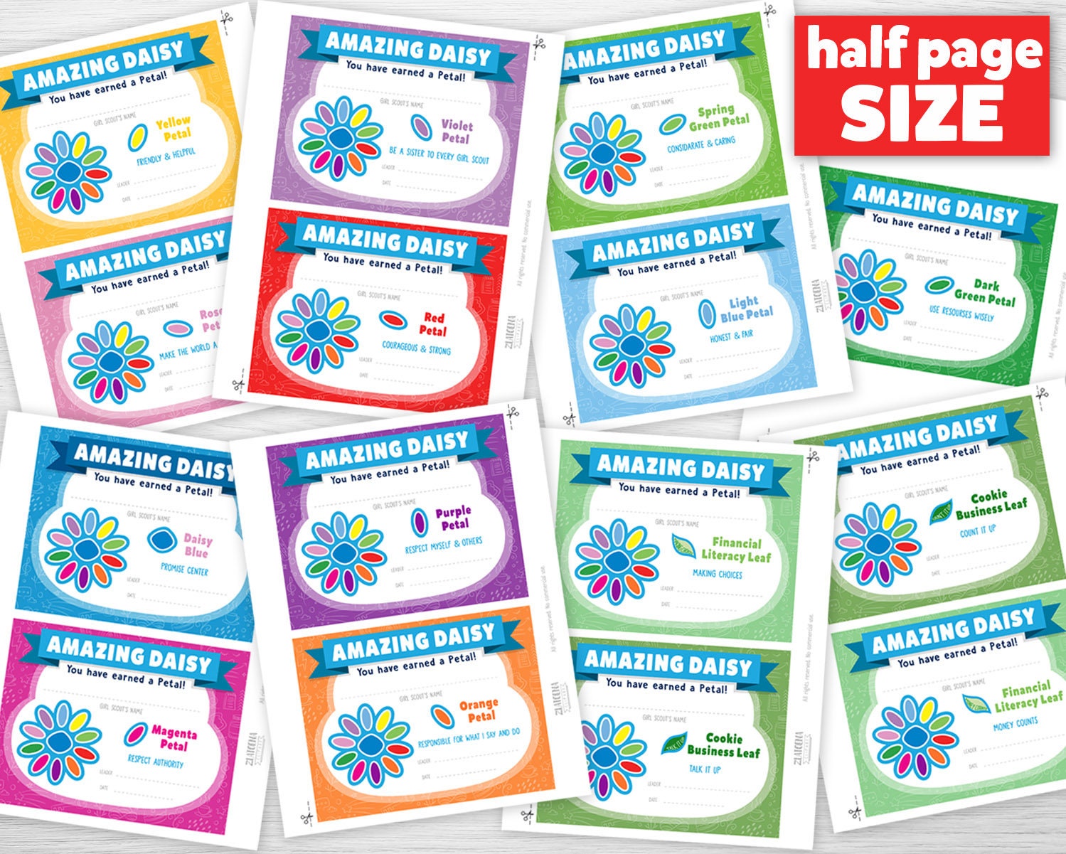 Girl Scout Daisy Petal Certificate