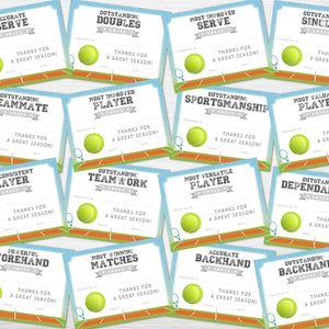Editable Tennis Award Certificates, Tennis Award Ceremony Certificates ...