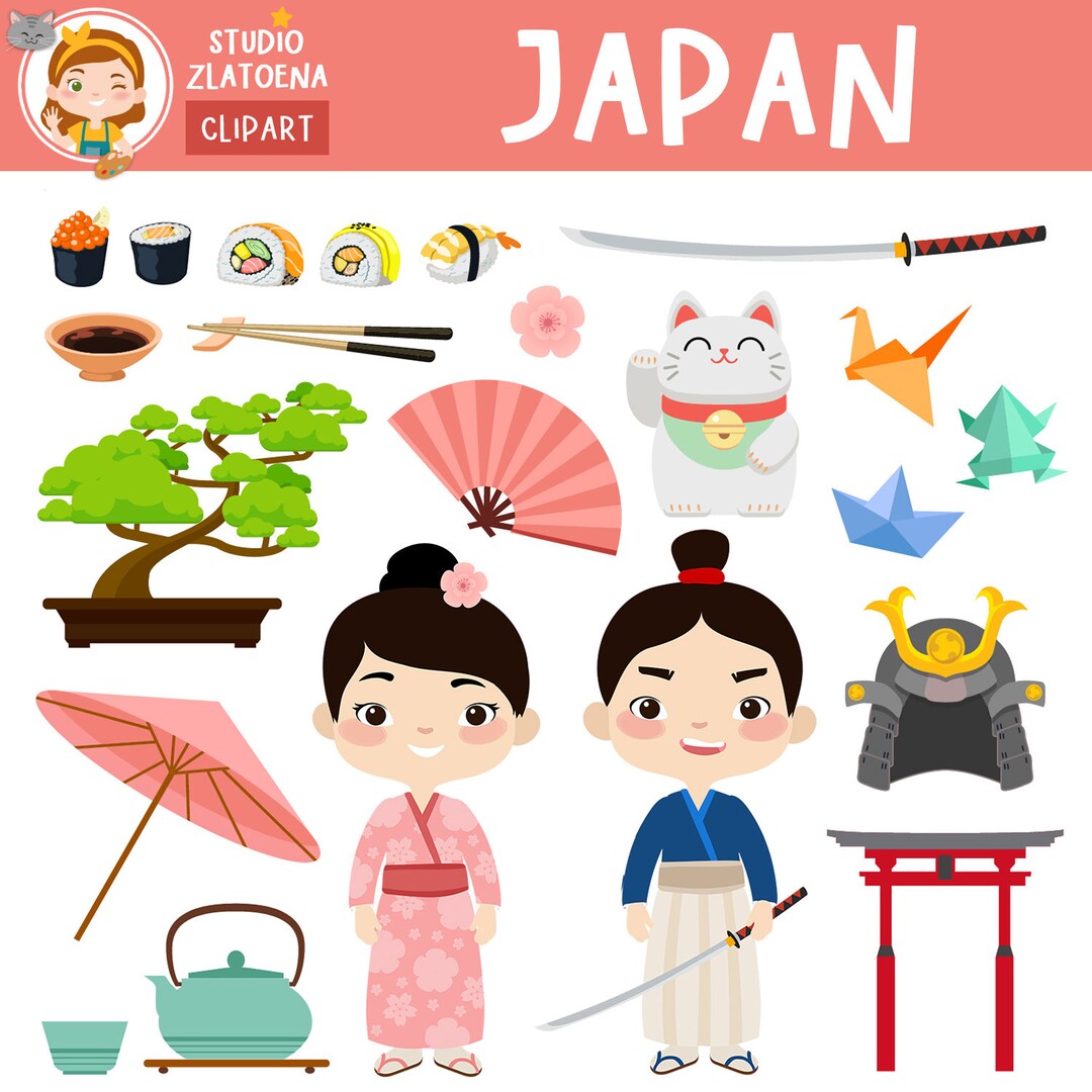 Japan Clipart Japanese Clip Art Geisha Samurai Clipart Asia Graphics ...