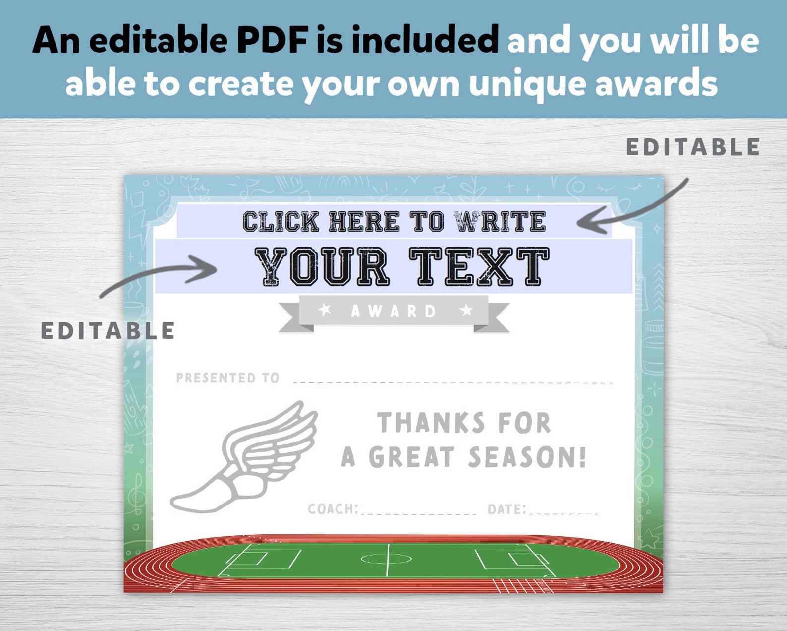 Editable Track and Field Award Certificates, Award Ceremony ...