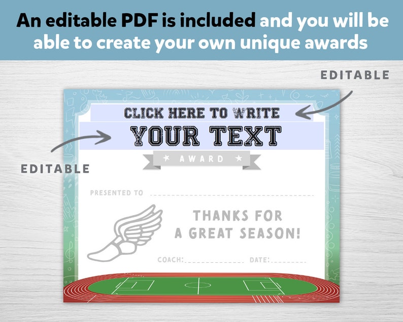 Editable Track and Field Award Certificates, Award Ceremony ...
