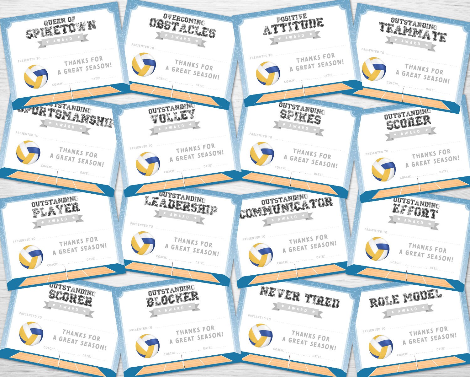 Editable Volleyball Award Certificates, Award Ceremony Certificates ...