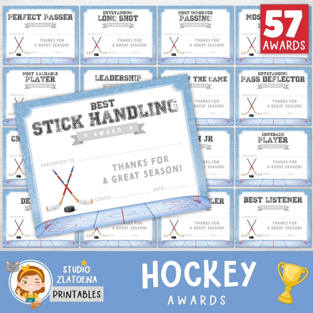 Editable Hockey Award Certificates, Hockey Award Ceremony Certificates ...
