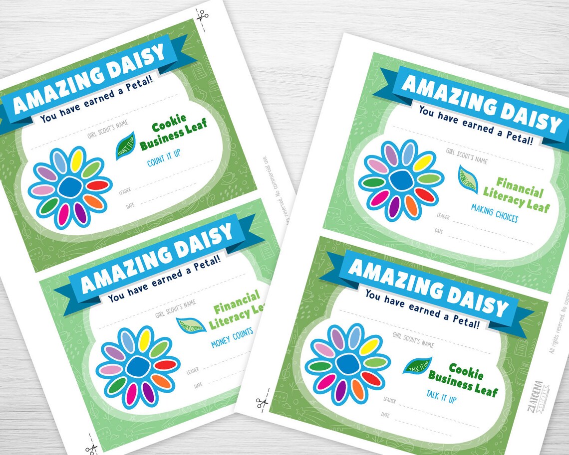 15 Girl Scouts Daisy Petal & Leaf Certificates Printable | Etsy