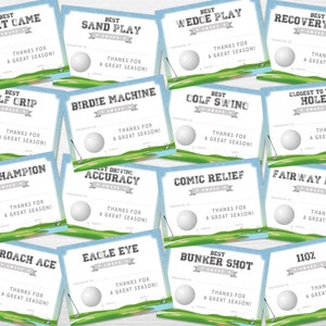 Editable Golf Award Certificates, Award Ceremony Certificates ...